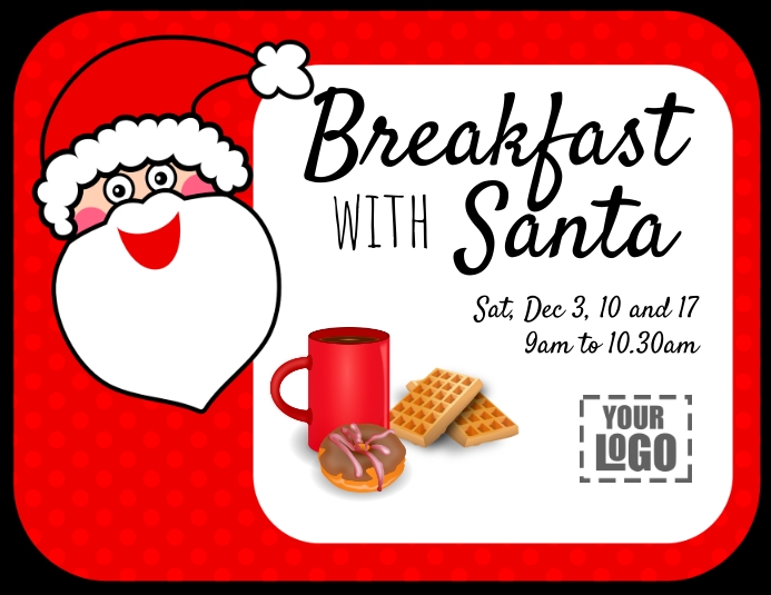 Plantilla de Desayuno con Volantes de Santa para Folleto de ...