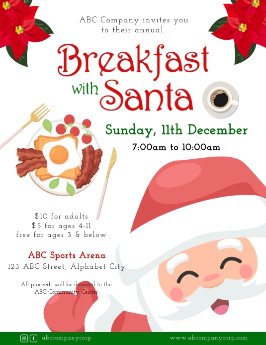 Breakfast with santa invitation Template | PosterMyWall