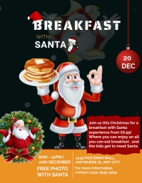 Breakfast with santa flyer poster template | PosterMyWall
