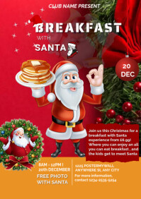 Breakfast with santa invitation and banner Template | PosterMyWall