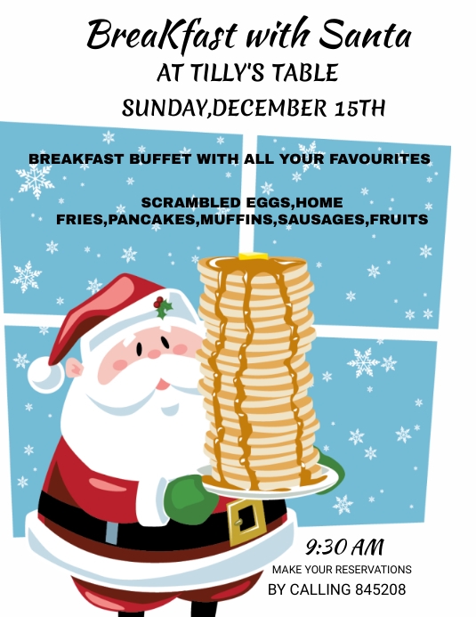 breakfast with santa poster Template | PosterMyWall