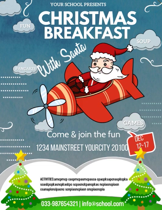 breakfast with santa poster Template | PosterMyWall
