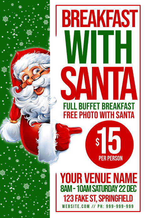 Copy of Breakfast With Santa Poster | PosterMyWall