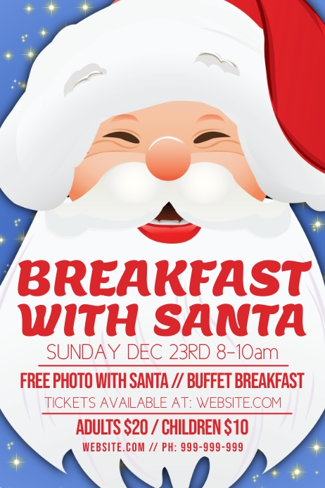 Breakfast With Santa Poster Template | PosterMyWall