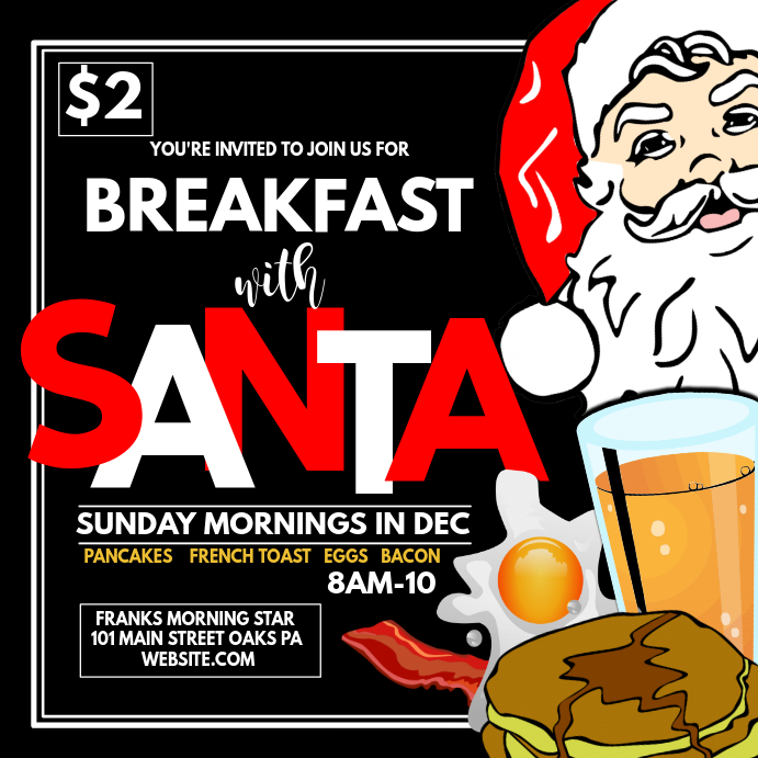Breakfast with santa Template | PosterMyWall