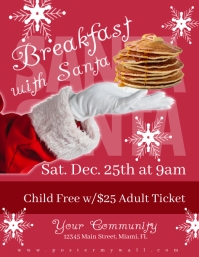 Breakfast with santa flyer poster template | PosterMyWall