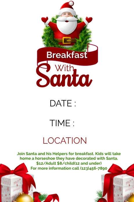 breakfasts with Santa Template | PosterMyWall