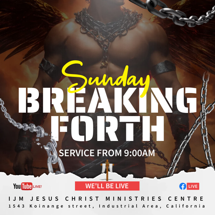 Copy of BREAKING FORTH PRAYER CONVENTION CHURCH POST | PosterMyWall