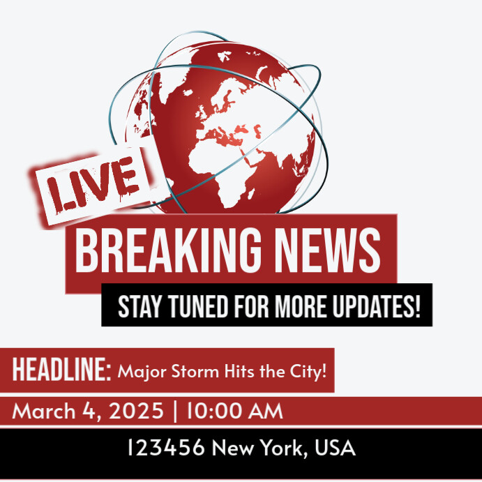 BREAKING NEWS POSTER DESIGN Templat | PosterMyWall