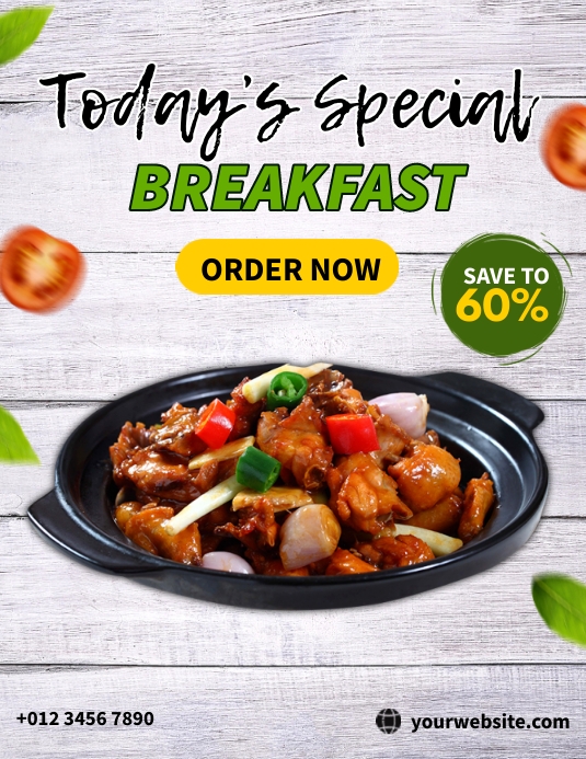 Breaksfast Menu Template | PosterMyWall