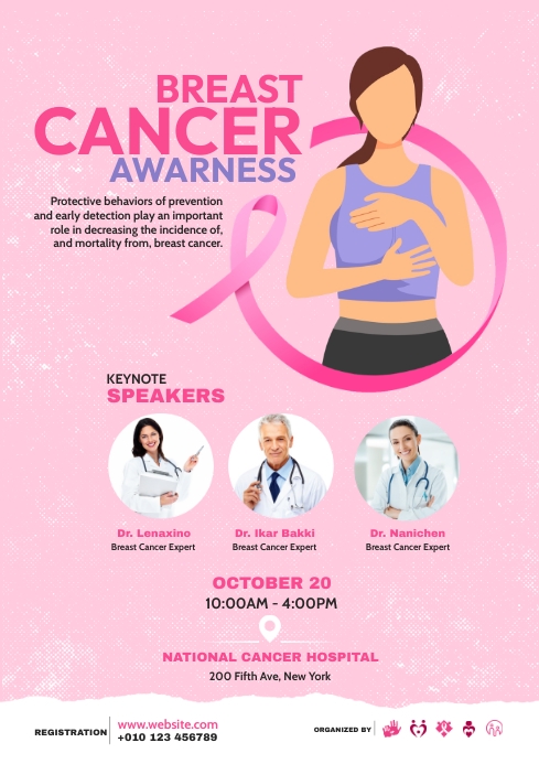 Breast Cancer Awareness Conference Flyer Template | PosterMyWall