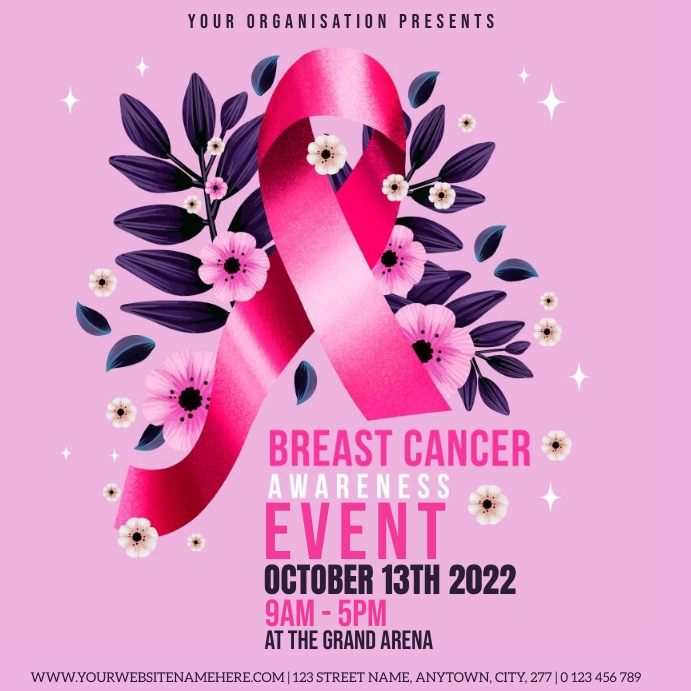 BREAST CANCER AWARENESS EVENT TEMPLATE | PosterMyWall