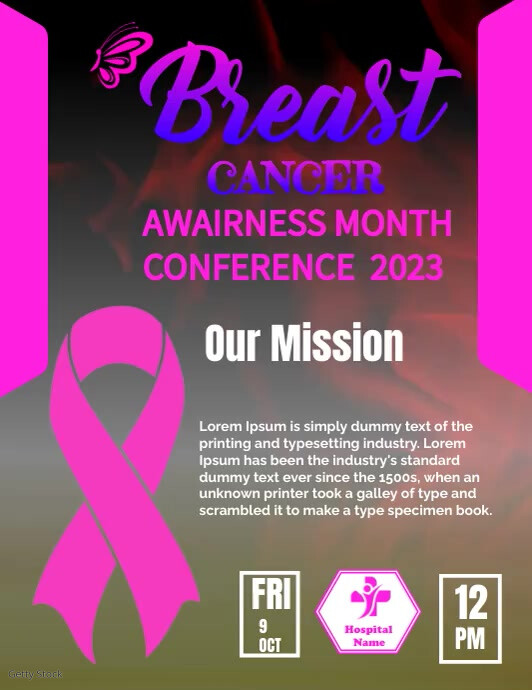 breast cancer awareness flyer cancer conferen Template | PosterMyWall