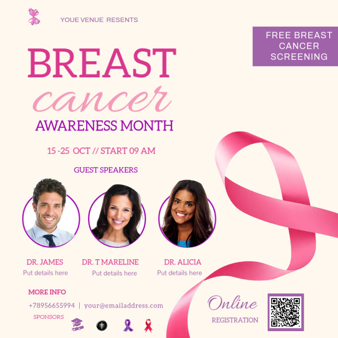 Breast Cancer Awareness insta post Template | PosterMyWall