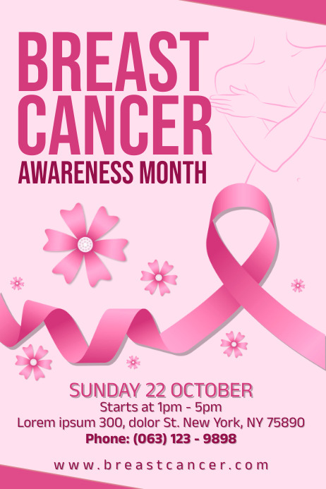 Breast Cancer Awareness Month - Banner (Portr Template | PosterMyWall