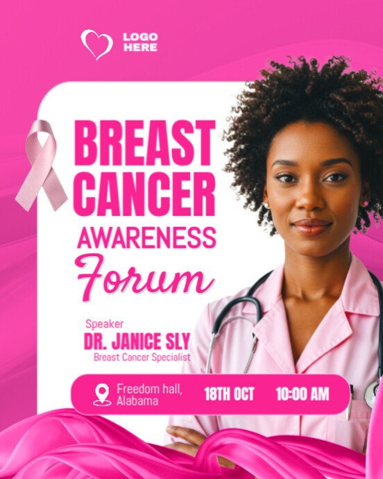 Copy of Breast Cancer Awareness Month conference flyer | Pink october ...