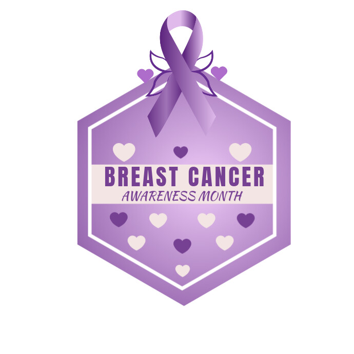 Breast-cancer-awareness-month-ribbon-october- Logo Template | PosterMyWall