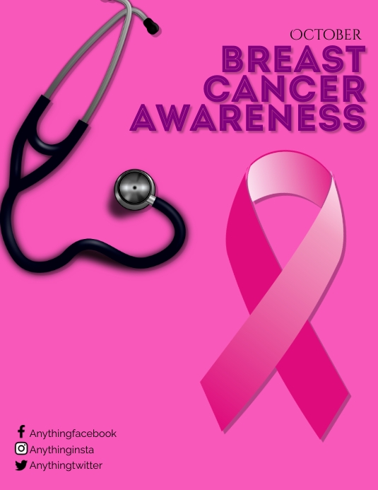 Plantilla de Carteles de Concientización Sobre el Cáncer de Mama ...