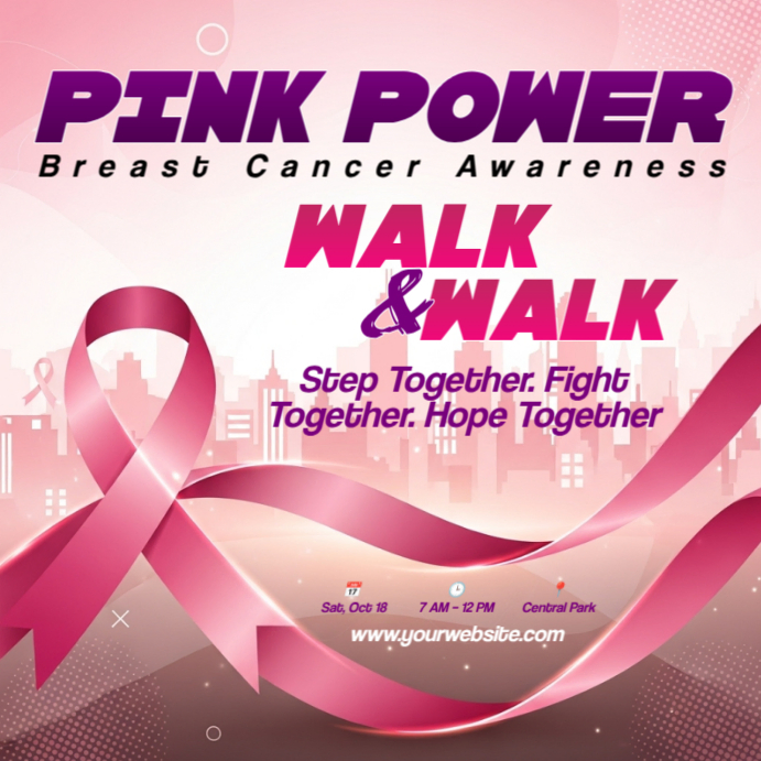 Breast Cancer Awareness Walk & Run Template | PosterMyWall