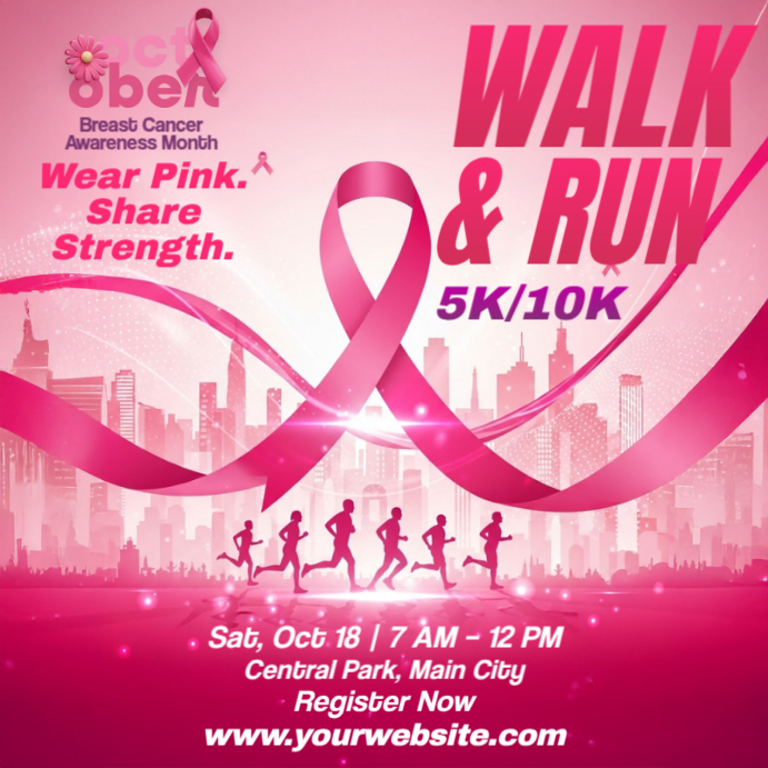 Copy of Breast Cancer Awareness Walk & Run | PosterMyWall
