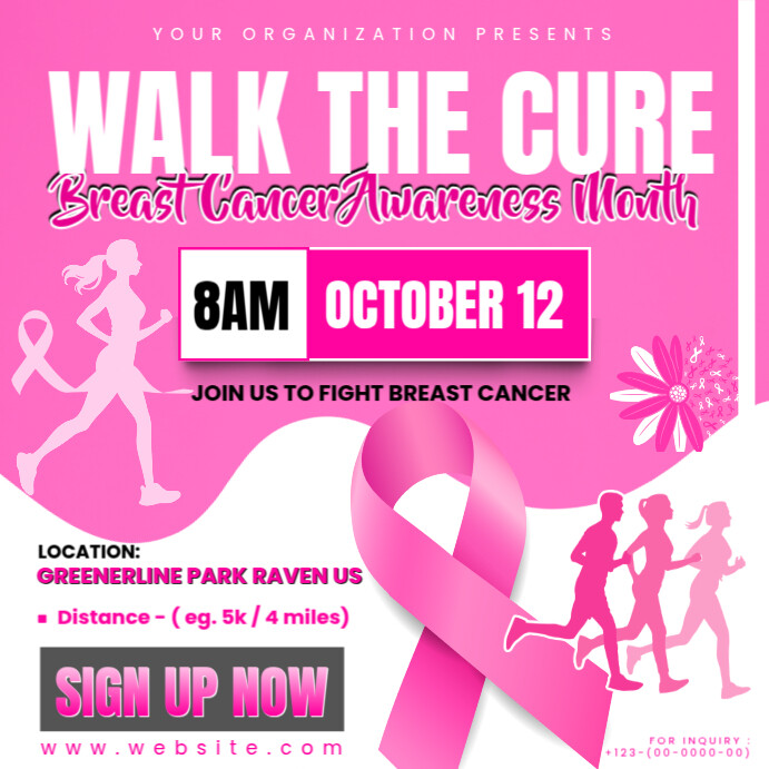 Plantilla de Breast cancer awareness walk flyer | PosterMyWall