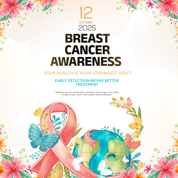 Breast Cancer Awarness Month Instagram Post Template | PosterMyWall