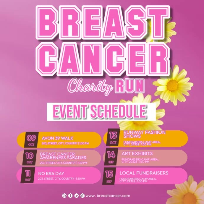 Plantilla de Breast Cancer Charity Run | PosterMyWall