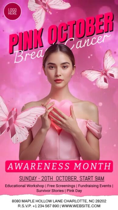 Breast Cancer Digital Display (9:16) Template | PosterMyWall