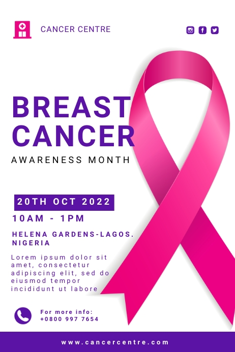 Breast cancer flyer Template | PosterMyWall