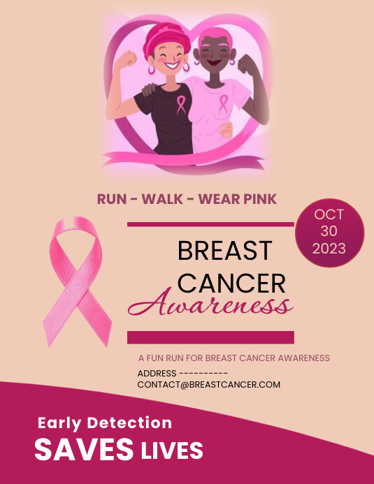 BREAST CANCER FLYER Template | PosterMyWall
