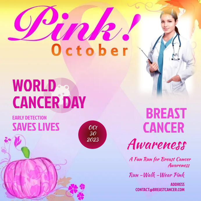 Breast cancer flyer Template | PosterMyWall