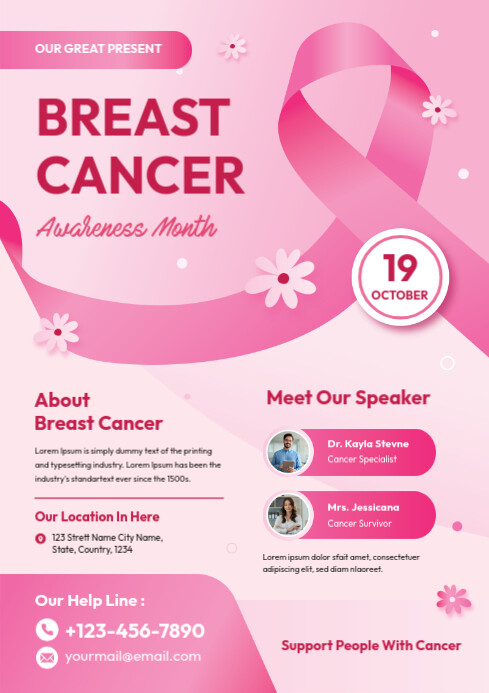 Breast Cancer Flyer Template | PosterMyWall