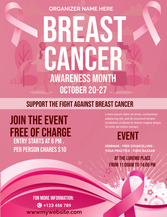 breast cancer flyers, breast cancer awareness Template | PosterMyWall