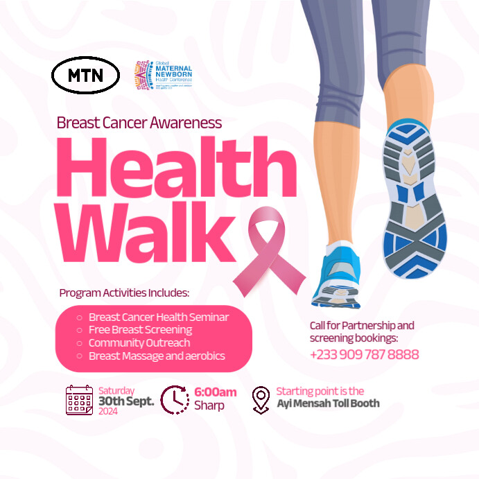 Copy of Breast Cancer Health Walk | PosterMyWall