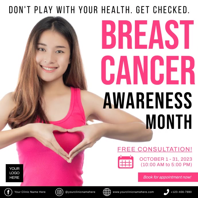 Breast Cancer Instagram Post Template | PosterMyWall