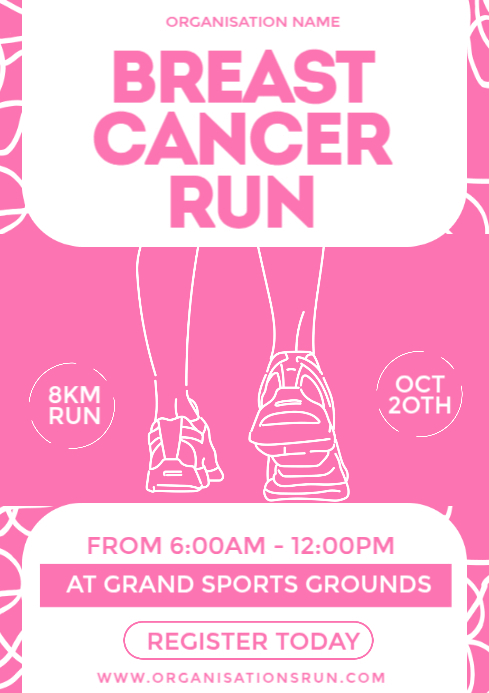 Plantilla de breast cancer run flyer | PosterMyWall