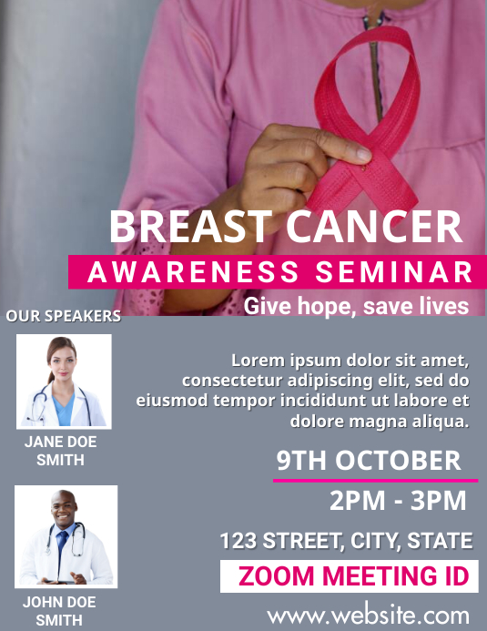 breast cancer seminar Template | PosterMyWall