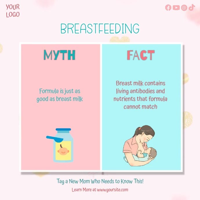 Breastfeeding Month Awareness Instagram Post Template | PosterMyWall