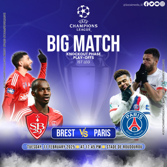 BREST VS PARIS Template | PosterMyWall