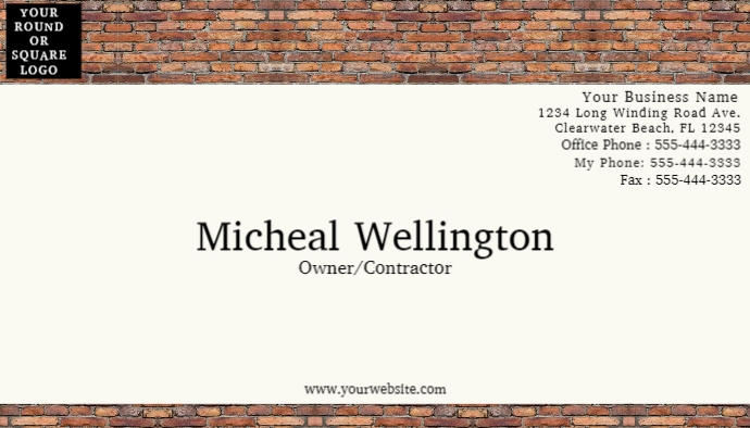 Brick Business Card Template | PosterMyWall