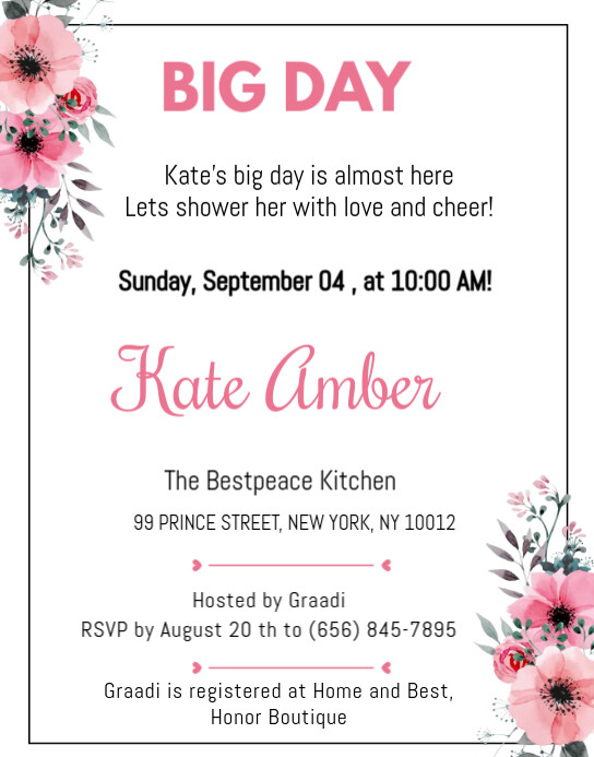 Bridal Shower flyer template | PosterMyWall