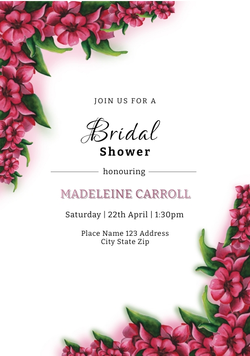 Bridal shower invitation card (1) Template | PosterMyWall