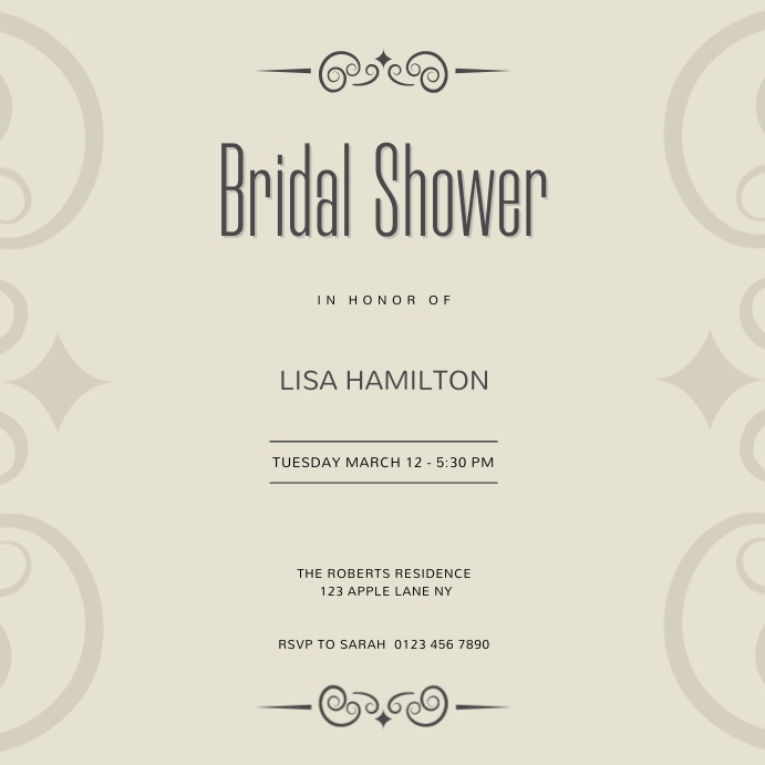 bridal shower INVITATION card (1) Template | PosterMyWall