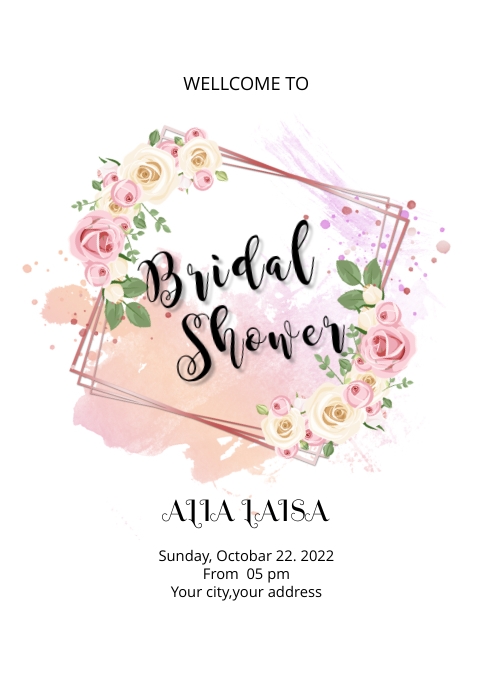 Bridal Shower Invitation Card (2) Template | PosterMyWall
