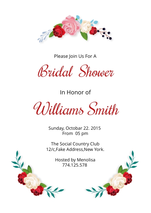 Bridal Shower Invitation Card Template | PosterMyWall