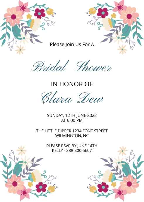 Bridal Shower Invitation Card Template | PosterMyWall