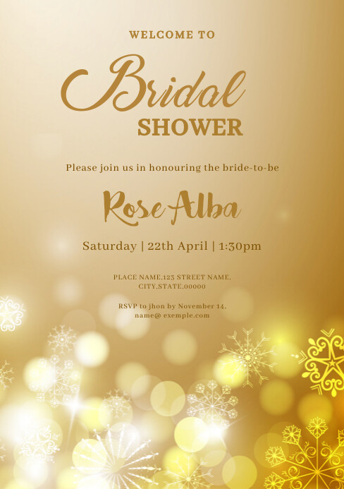 Bridal shower invitation card luxery design ( Template | PosterMyWall