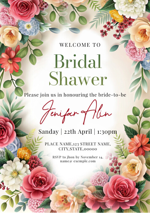 Bridal Shower invitation card template | PosterMyWall
