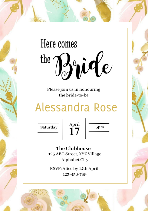 Bridal Shower Invitation Template | PosterMyWall