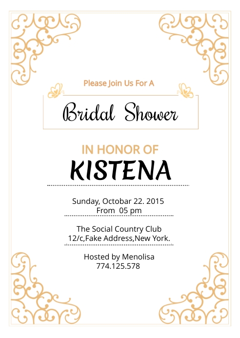 Bridal Shower Invitation Flyer Template | PosterMyWall